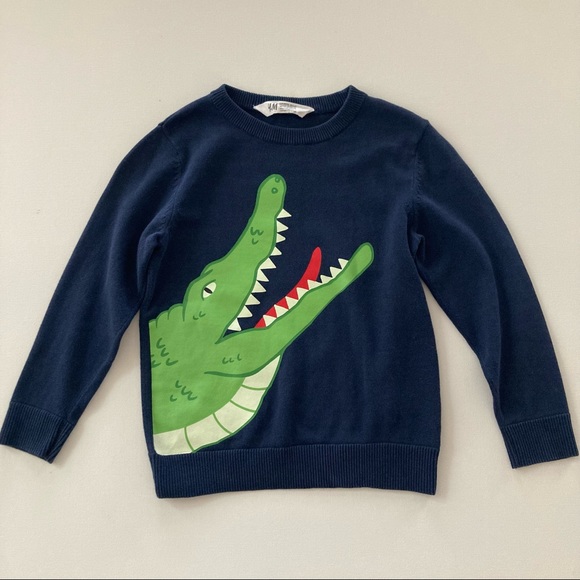 H&M | Shirts & Tops | Hm Boys 46 Crocodile Soft Fineknit Sweater Top ...